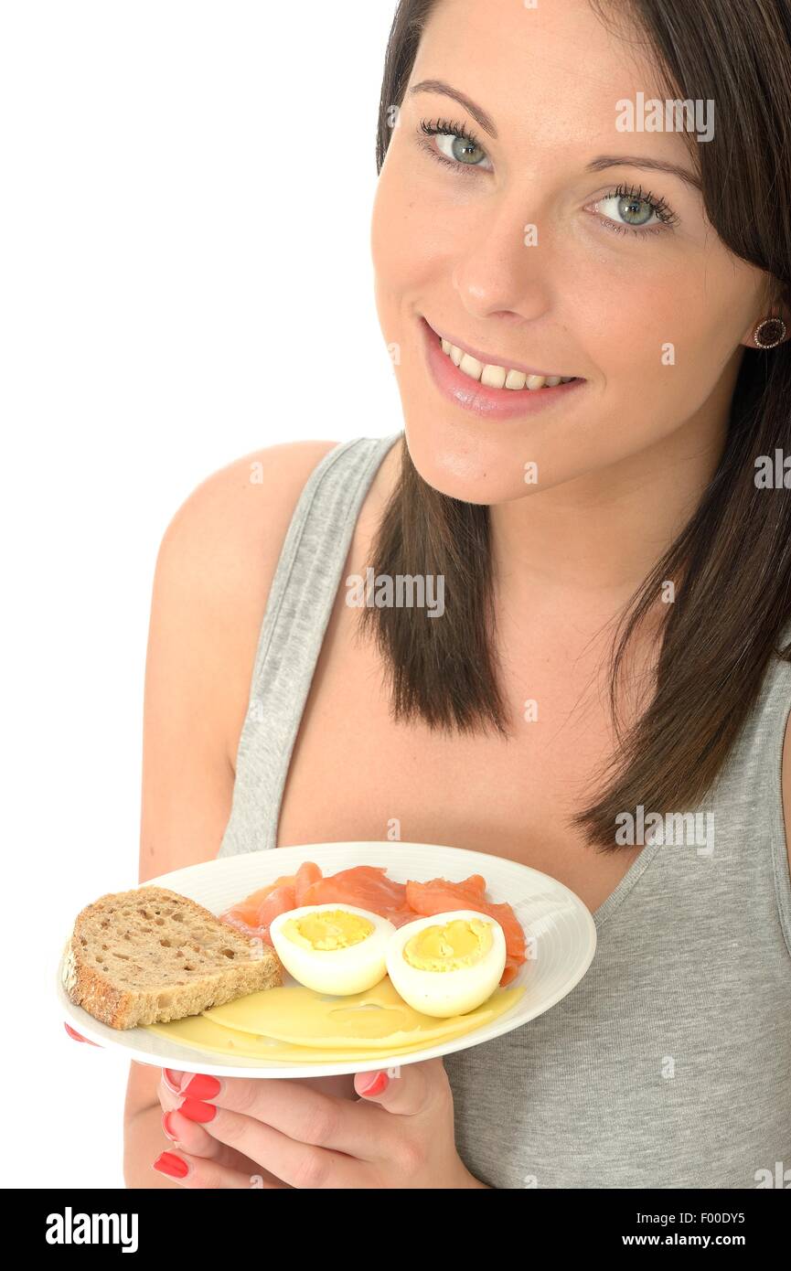Woman alone happy egg eggs breakfast hi-res stock photography and ...