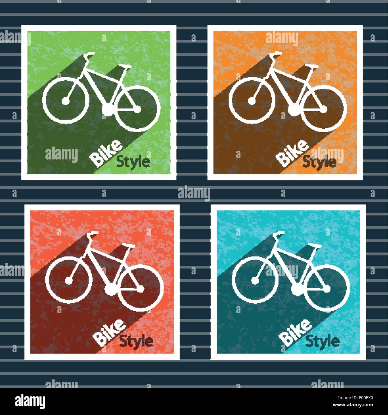 Simple flat vector images bike on the background Stock Vector Image ...