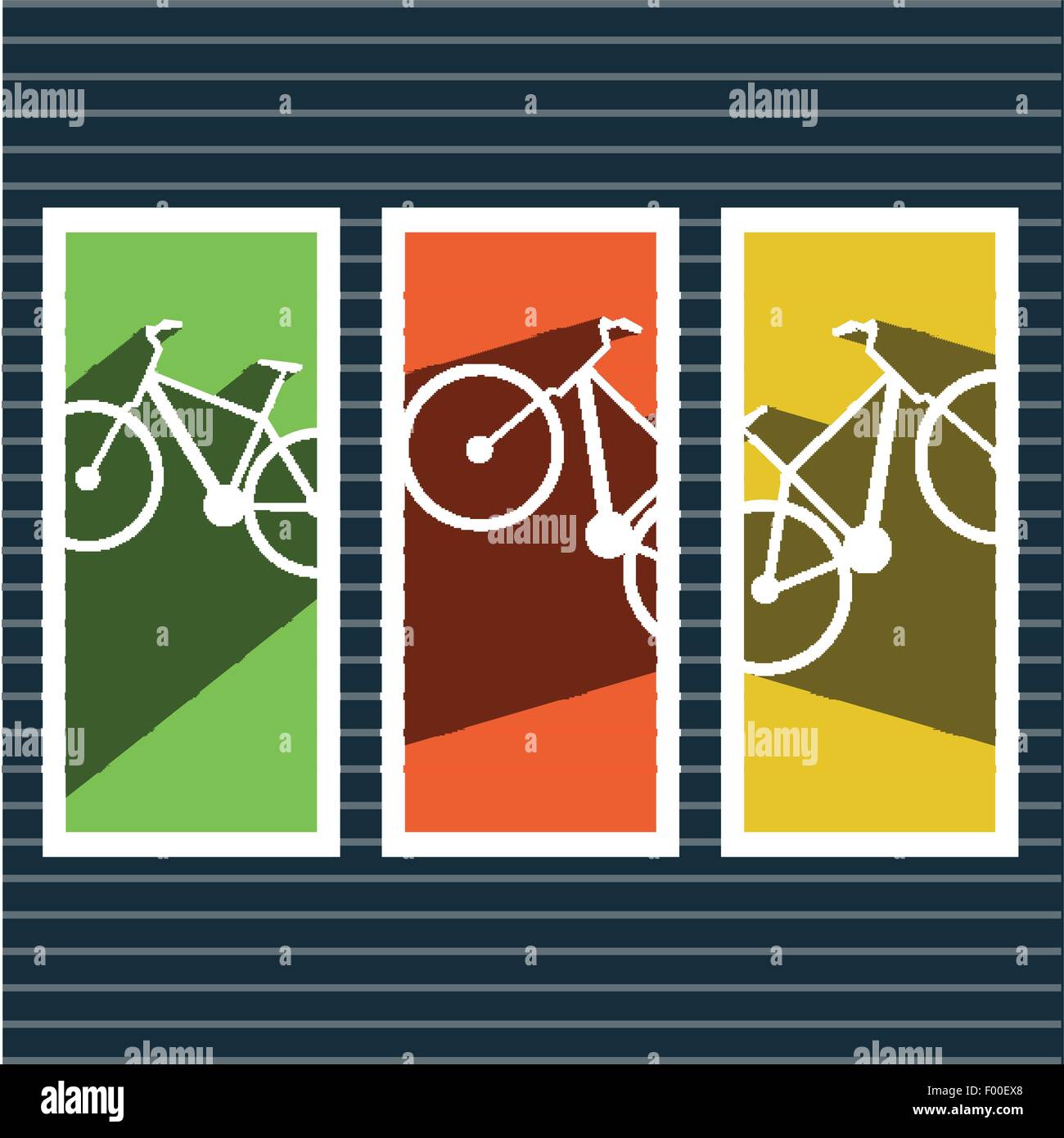 Simple flat vector images bike on the background Stock Vector Image ...