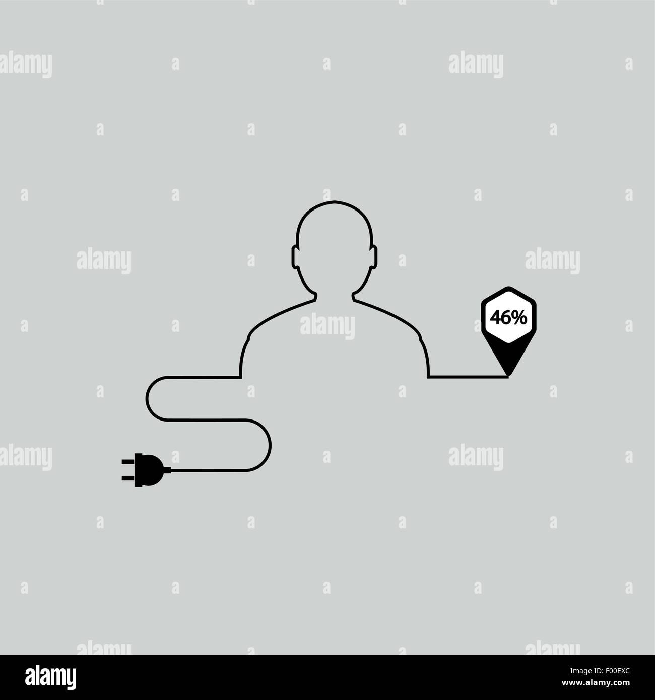 Vector outline of the human electrical wire Stock Vector Image & Art ...