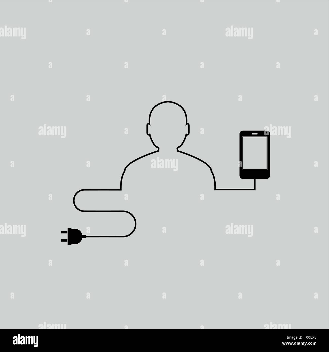 Vector outline of the human electrical wire Stock Vector Image & Art ...