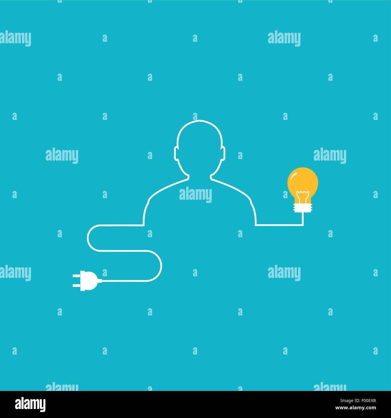 Vector outline of the human electrical wire Stock Vector Image & Art ...