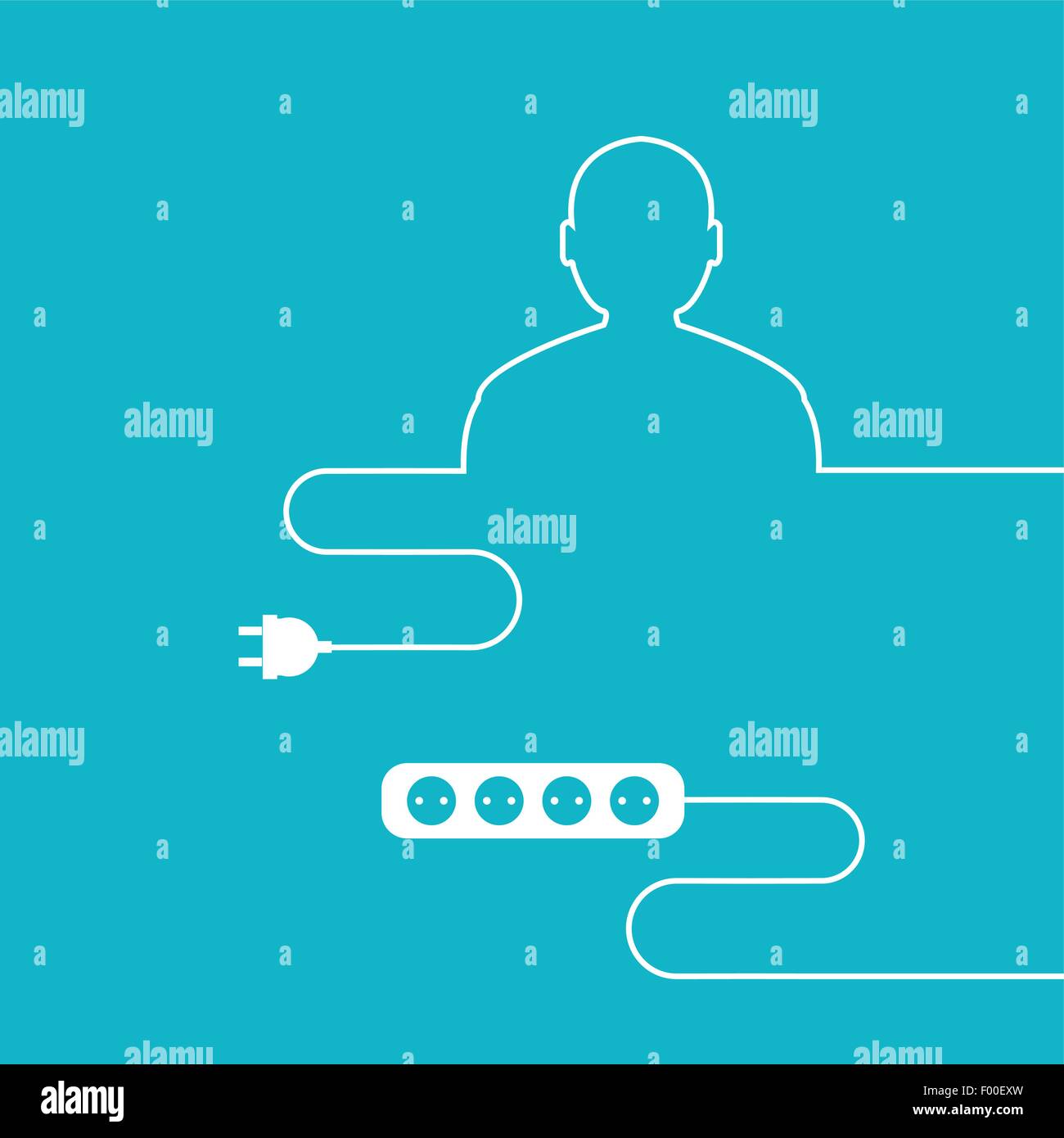 Vector outline of the human electrical wire Stock Vector Image & Art ...