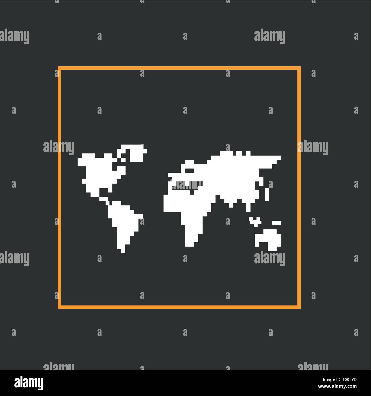 Simple style pixel icon continents. Vector design Stock Vector Image ...