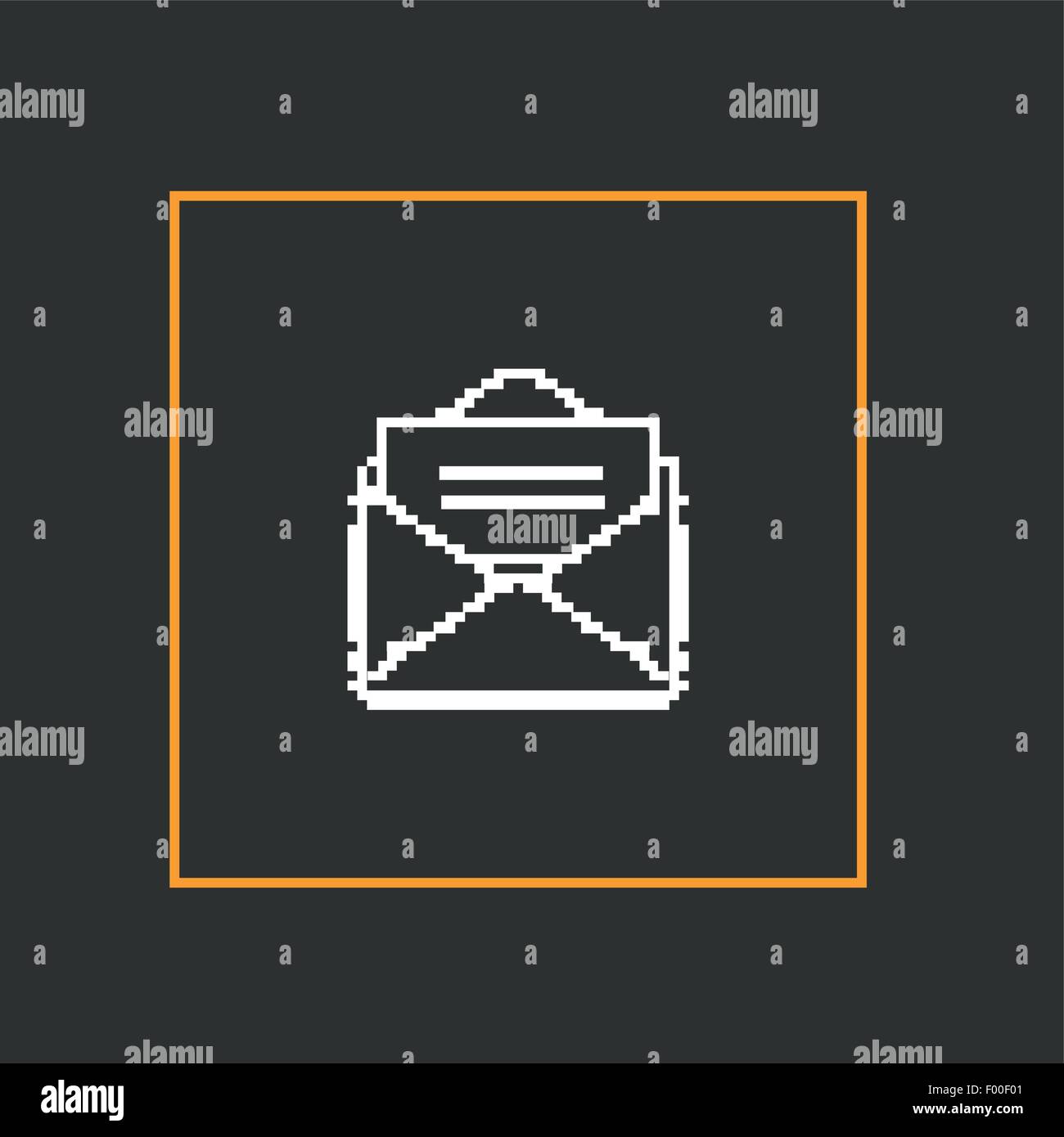Simple stylish pixel icon envelope. Vector design Stock Vector Image ...