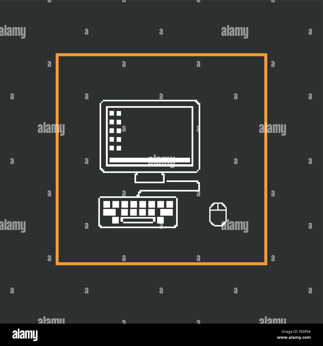 Simple stylish laptop pixel icon. Vector design Stock Vector Image ...