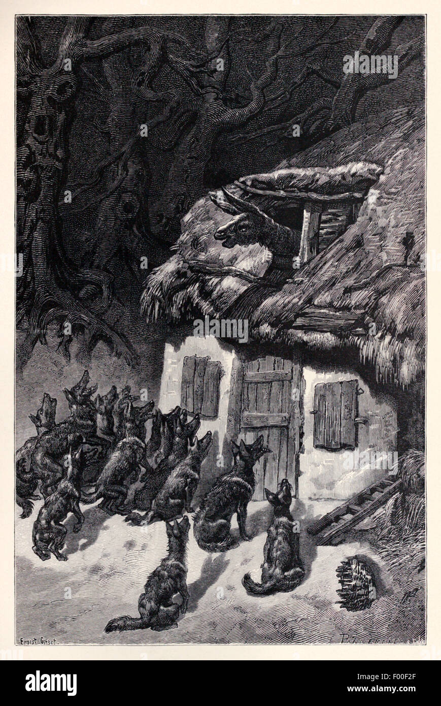 'The Wolves and the Sick Ass' fable by Aesop (circa 600BC). Wolves come ...