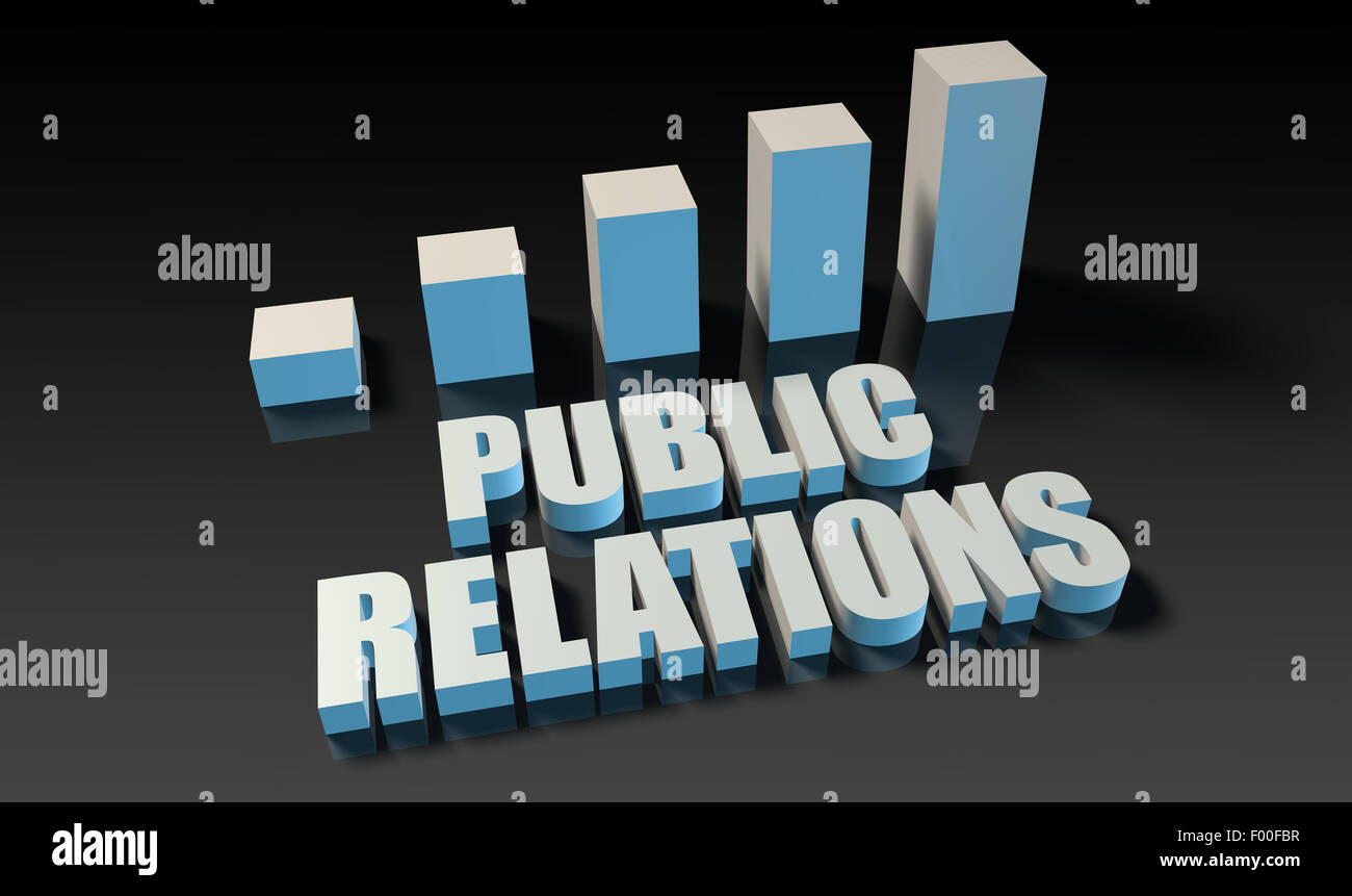 Public relations graph chart in 3d on blue and black Stock Photo - Alamy