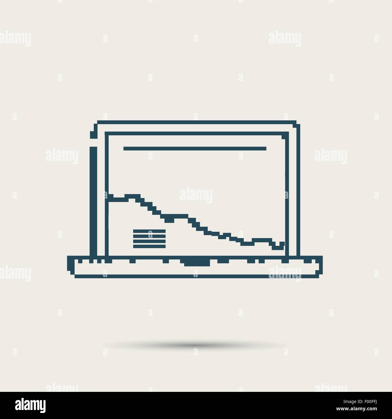 Simple stylish laptop pixel icon. Vector design Stock Vector Image ...