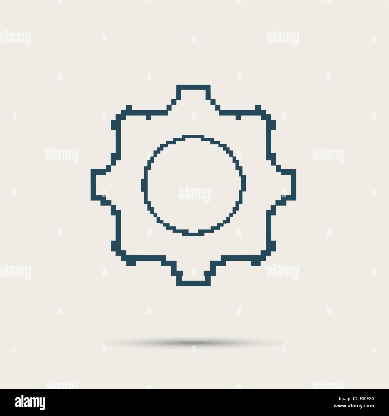 Simple stylish pixel icon gear. Vector design Stock Vector Image & Art ...