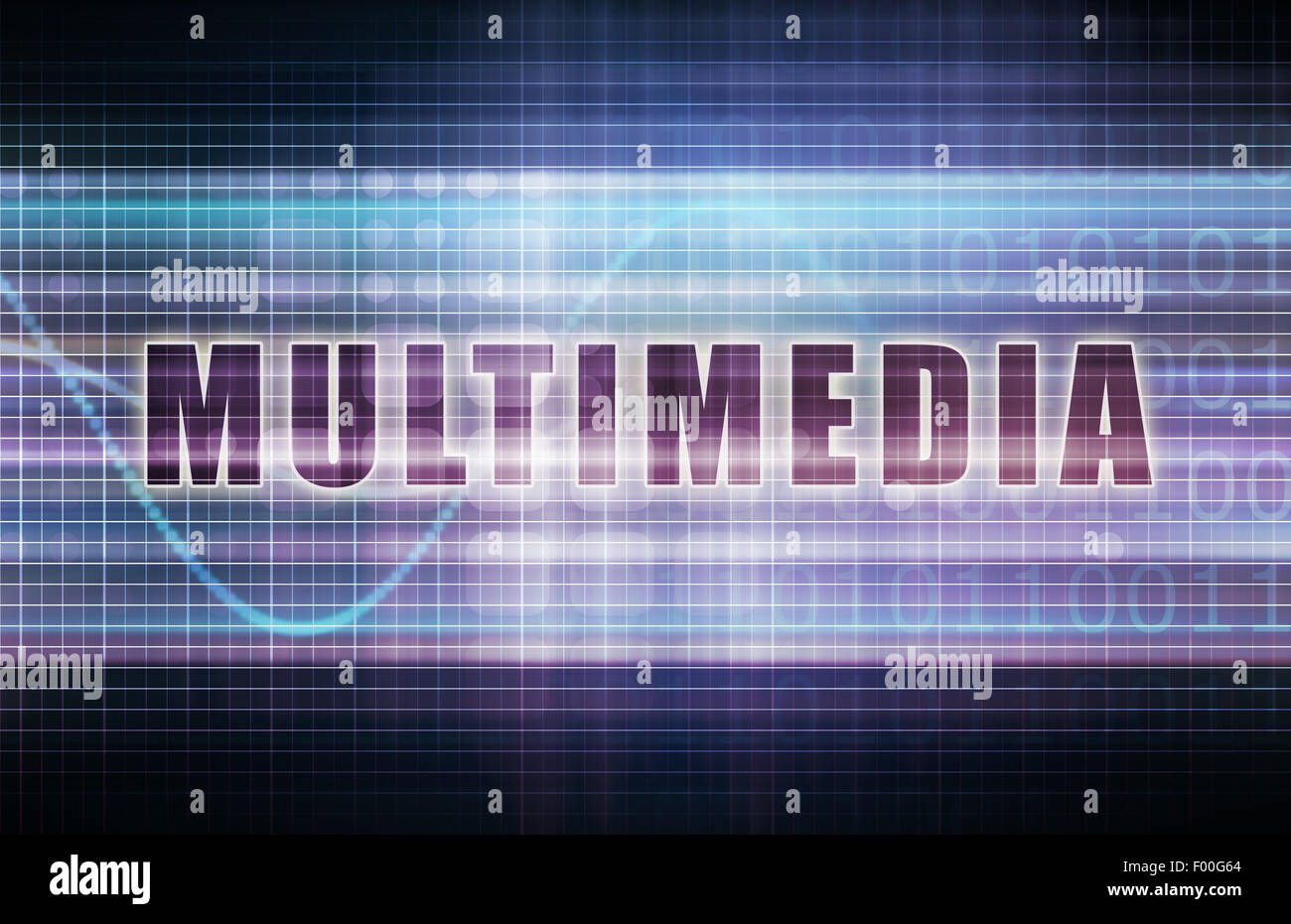 Multimedia on a Tech Business Chart Art Stock Photo - Alamy