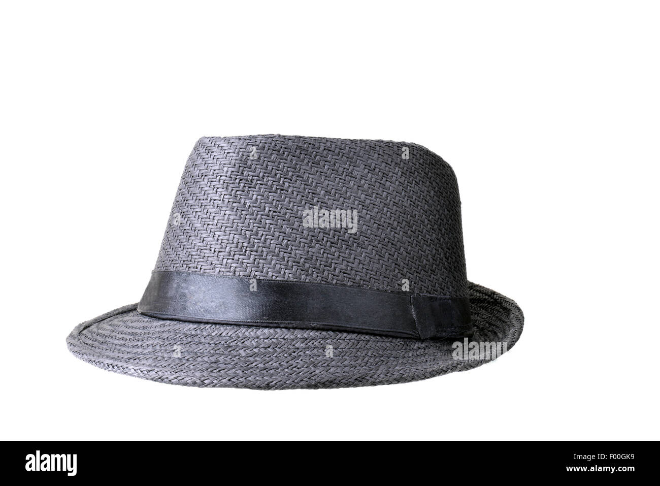Small dark gray hat isolated on a white background Stock Photo - Alamy