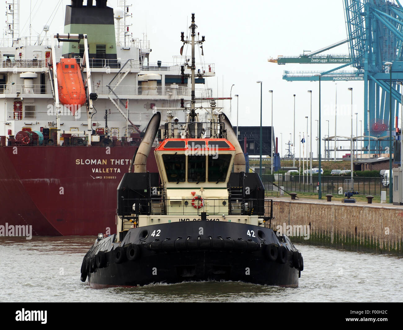 The 'Tug 42' (IMO 9602112) is seen operating at the Port of Antwerp ...