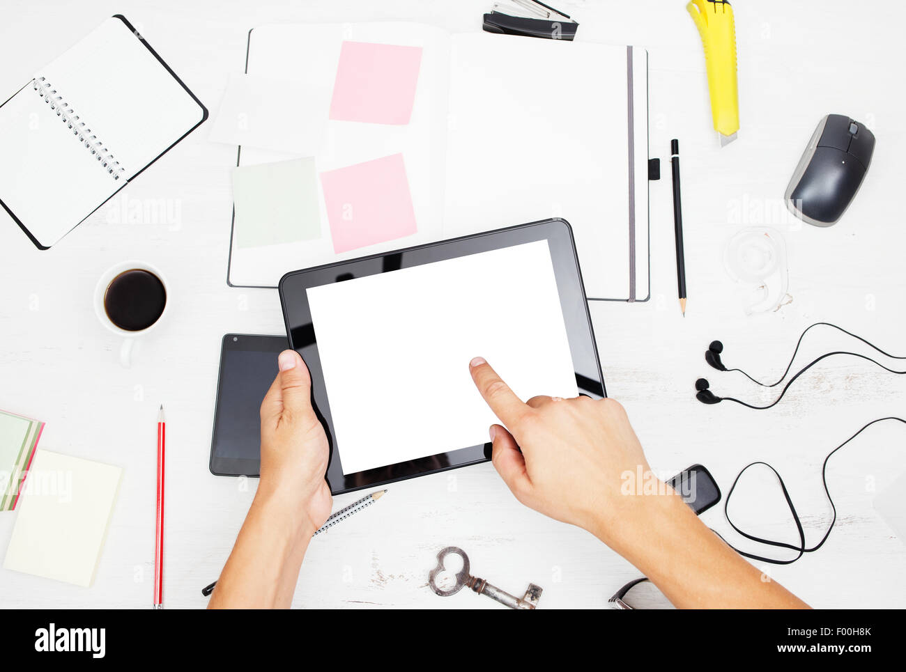 Workplace. Man working Stock Photo - Alamy