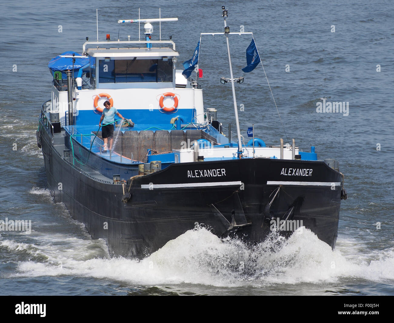 The Alexander (ENI 02313022) is an inland cargo vessel traveling along ...