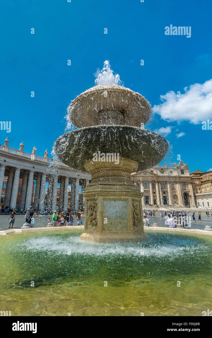 Bernini Fountain, St Peters Square Vatican City. Rome. Italy Stock ...