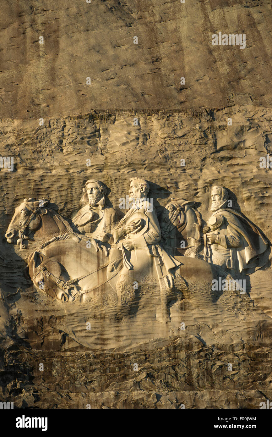 BAS RELIEF CARVING OF CONFEDERATE AMERICAN CIVIL WAR LEADERS STONE ...