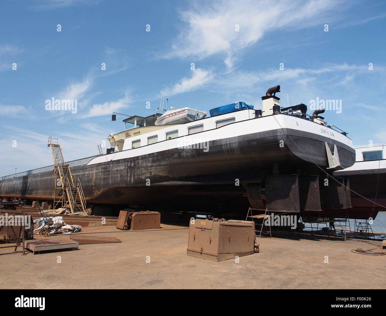 The Jori-Jan (ENI 02324242) is seen on the Hoebee slipway, a site used ...