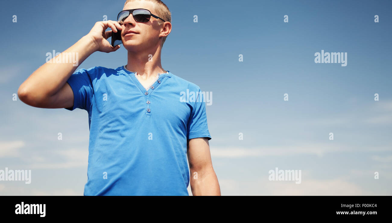 Close up man using phone hi-res stock photography and images - Alamy