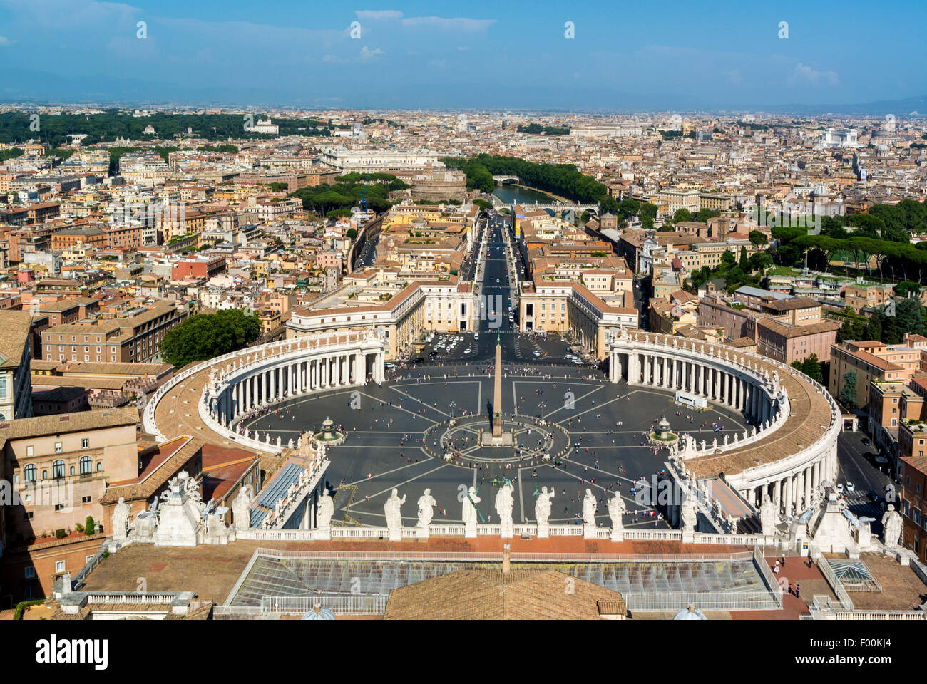 St Peter's Square shot from the dome of St. Peter's Basilica. Vatican City, Rome. Italy Stock ...
