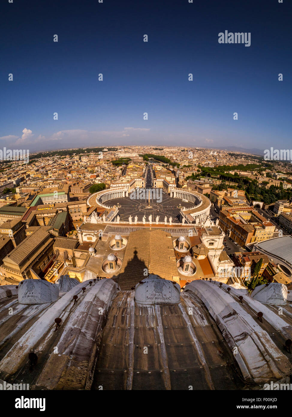 St Peter's Square shot from the dome of St. Peter's Basilica, Vatican City, Rome. Italy Stock ...