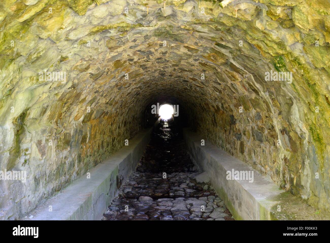 Aqueduct tunnel under the Caledonian Canal, wet and dripping from above ...