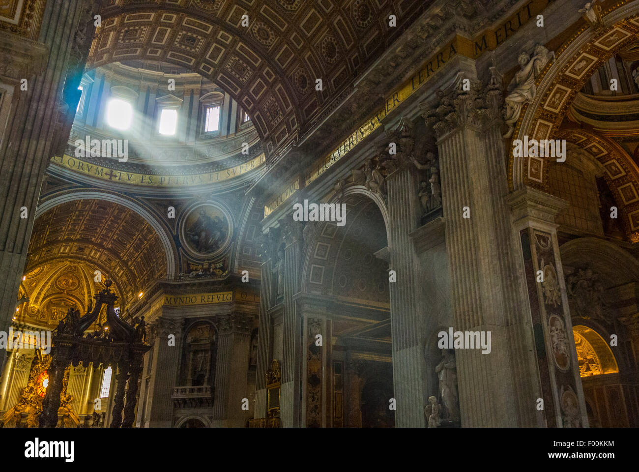 Shafts of light in St Peter's Basilica. Vatican City, Rome. Italy Stock ...