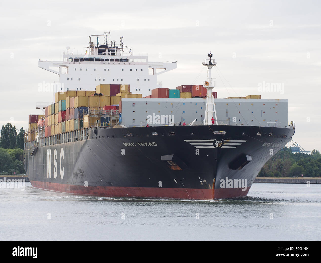 The 'MSC Texas' (IMO 9286243) at sunrise in the Port of Antwerp ...