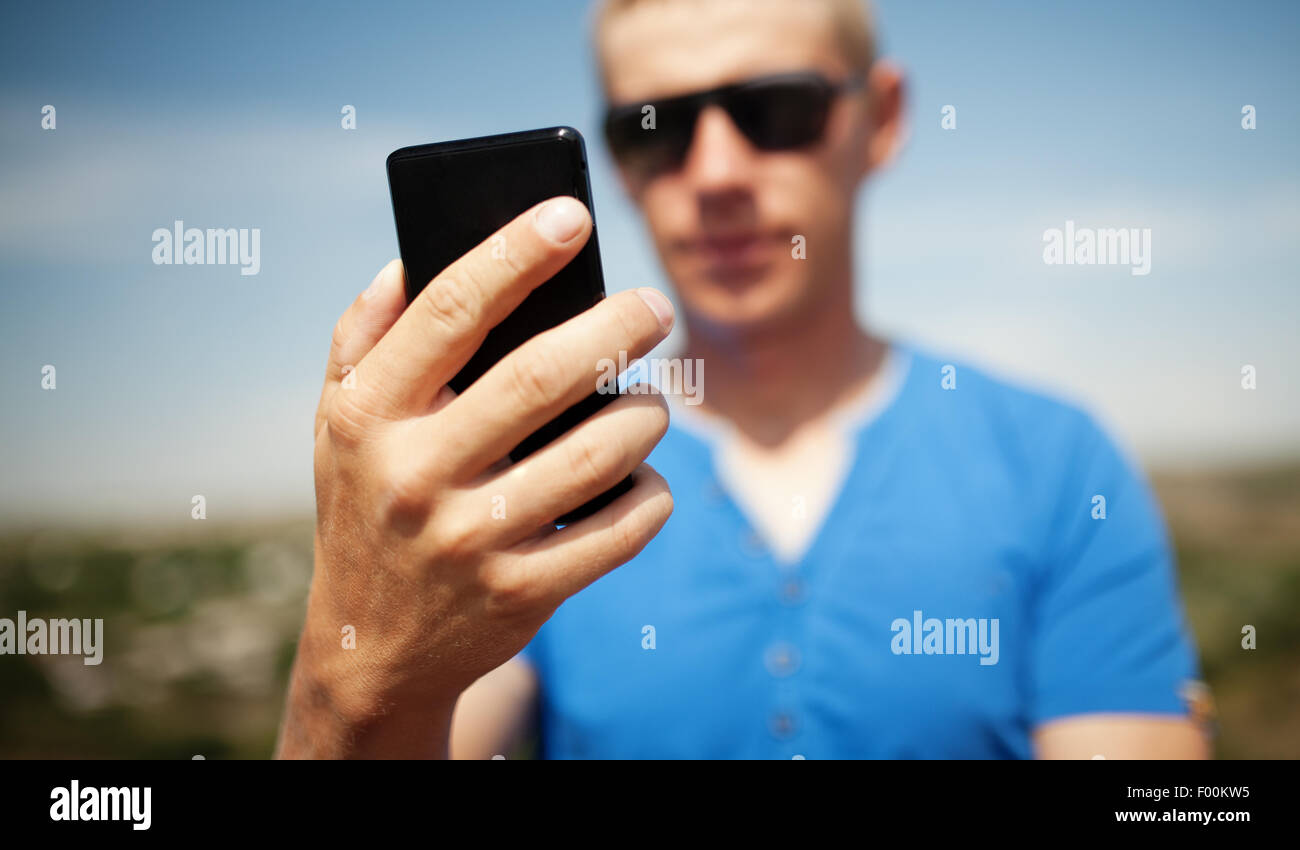 Man using modern smart hi-res stock photography and images - Alamy