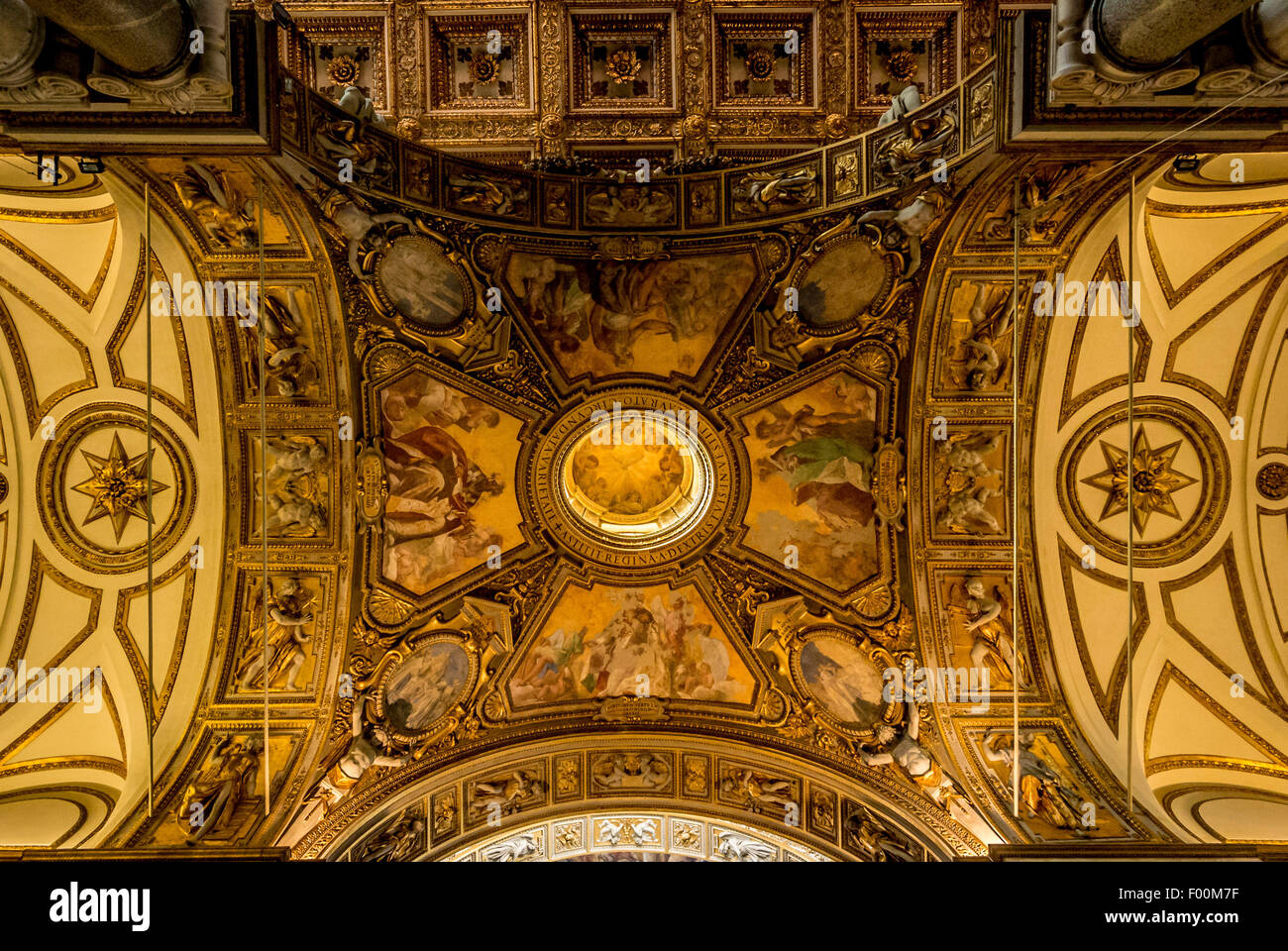 Cappella Paolina Borghesiana (Borghese Chapel) dome and ceiling.The ...