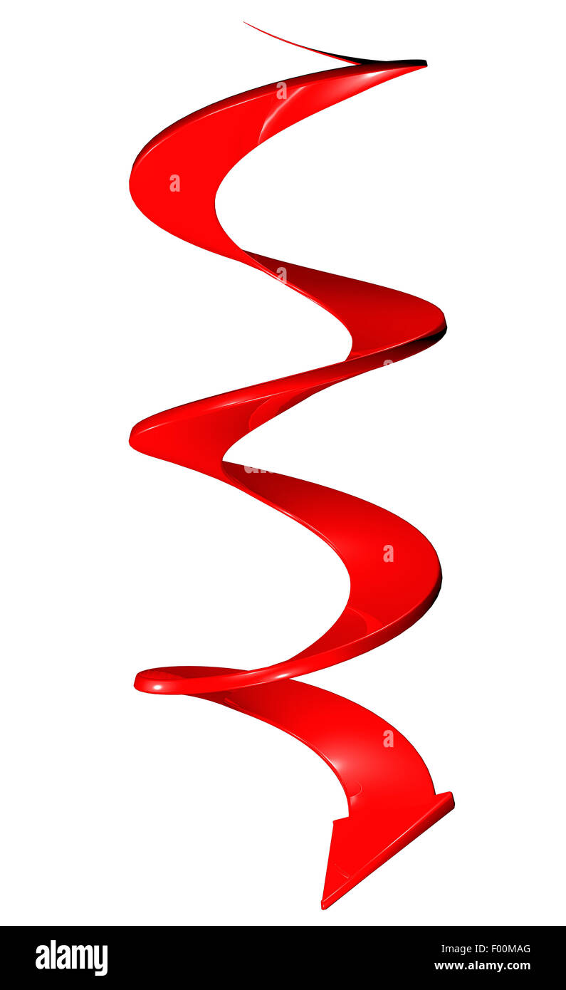 3d Red arrow 3d curve Stock Photo - Alamy
