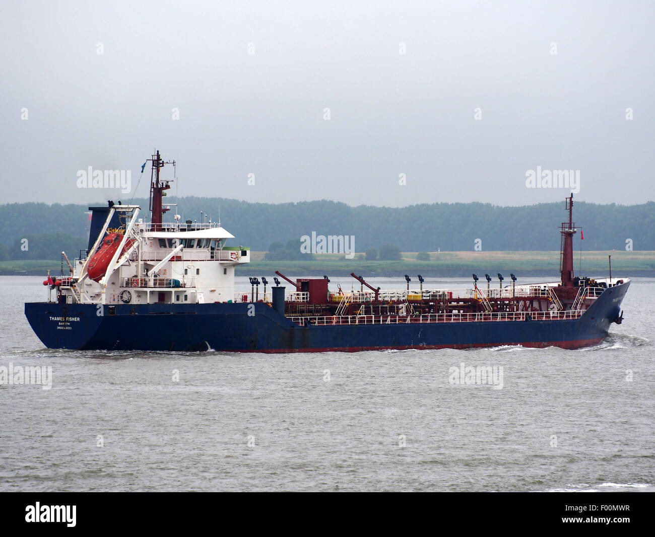 The Thames Fisher (IMO 9145011) is operating on the Schelde River, a ...