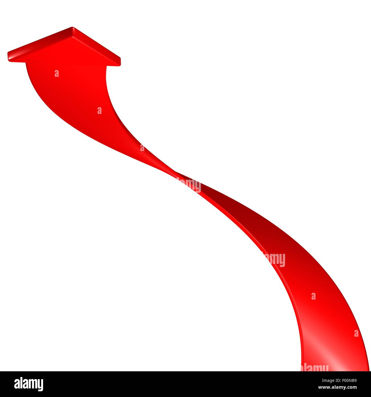 Red arrow 3d curve Stock Photo - Alamy