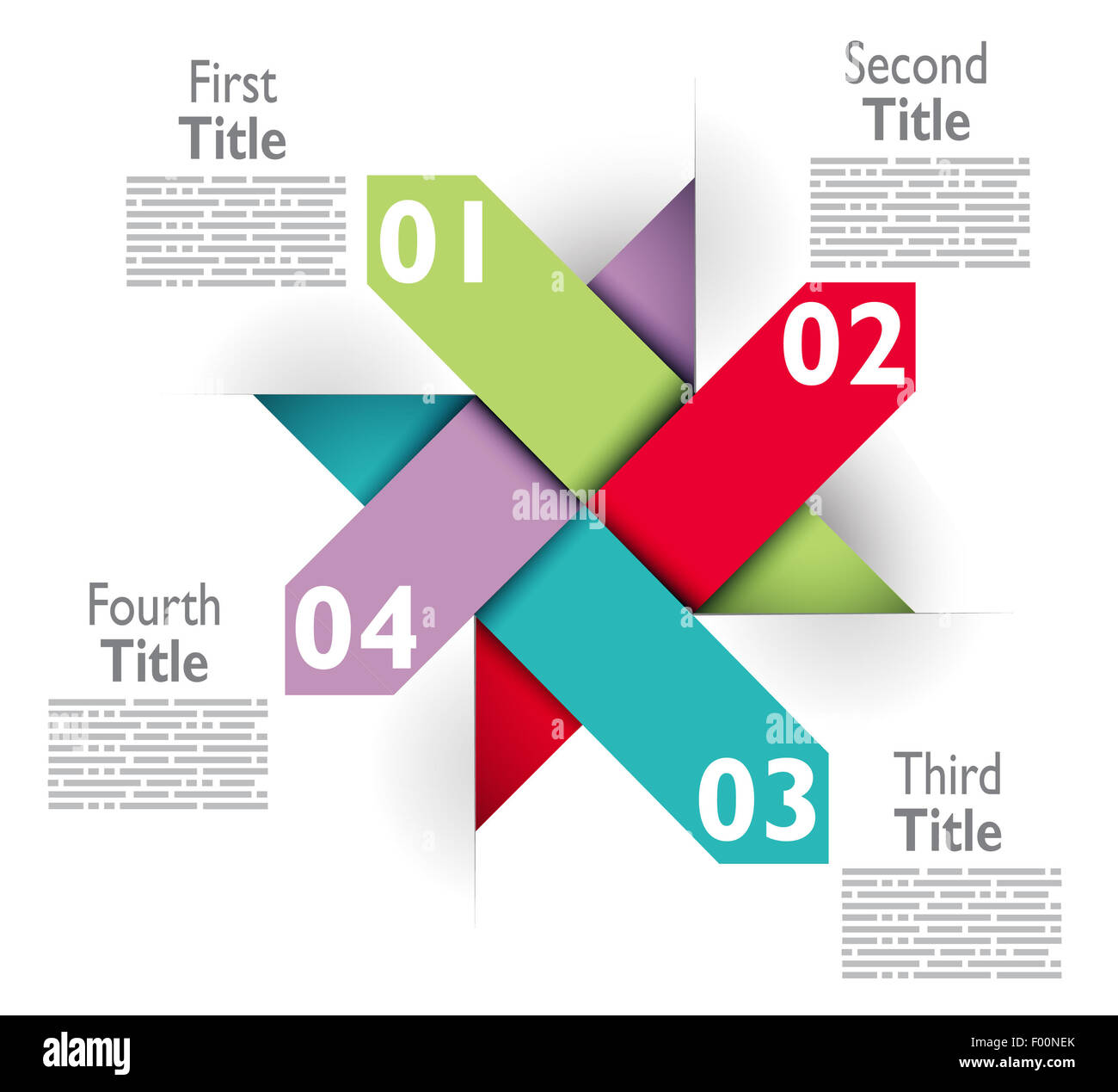 Infographic examples colored arrows circle numbers Stock Photo - Alamy