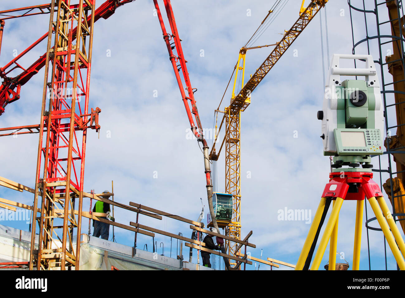 surveyors measuring instrument inside construction Stock Photo - Alamy