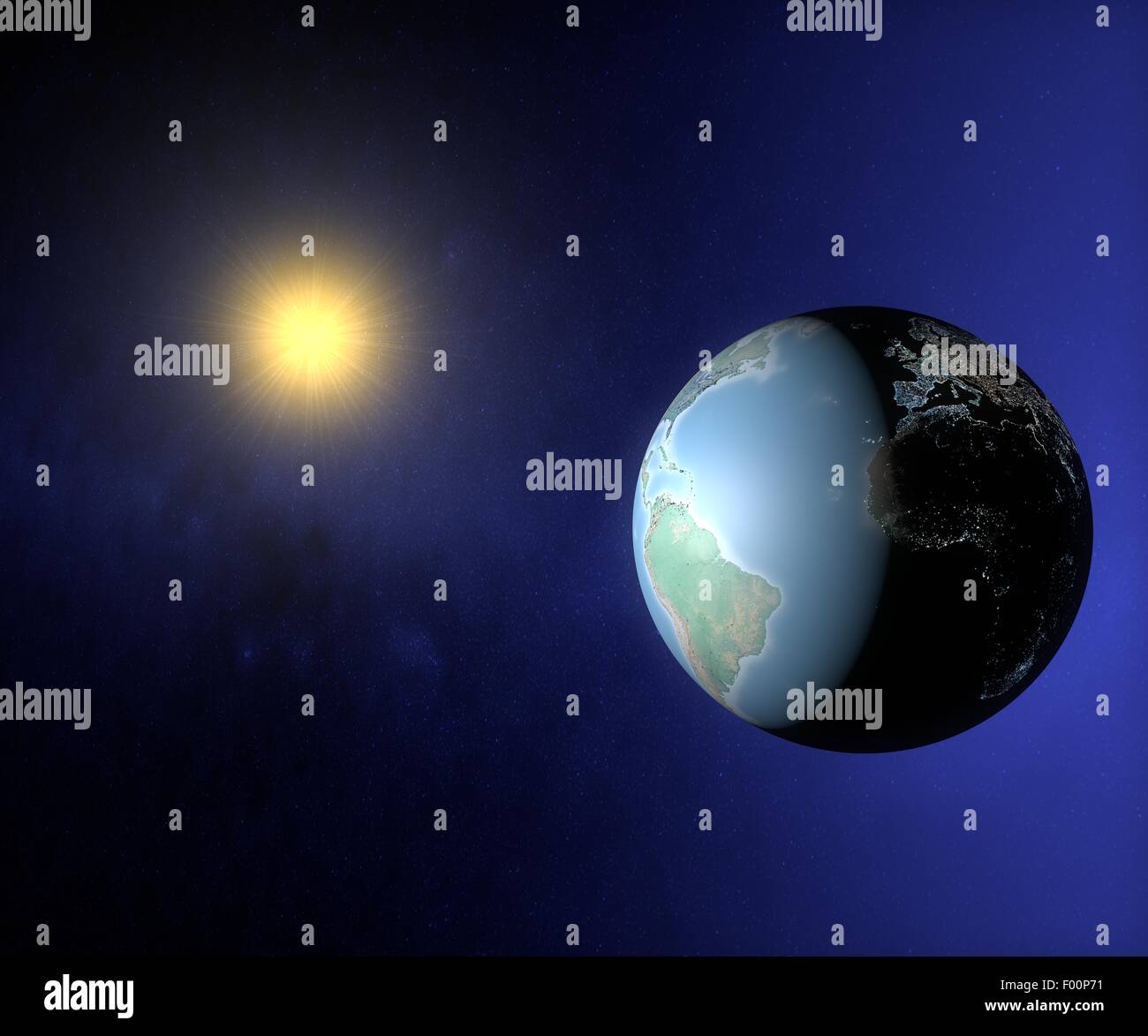 Earth and sun Stock Photo - Alamy