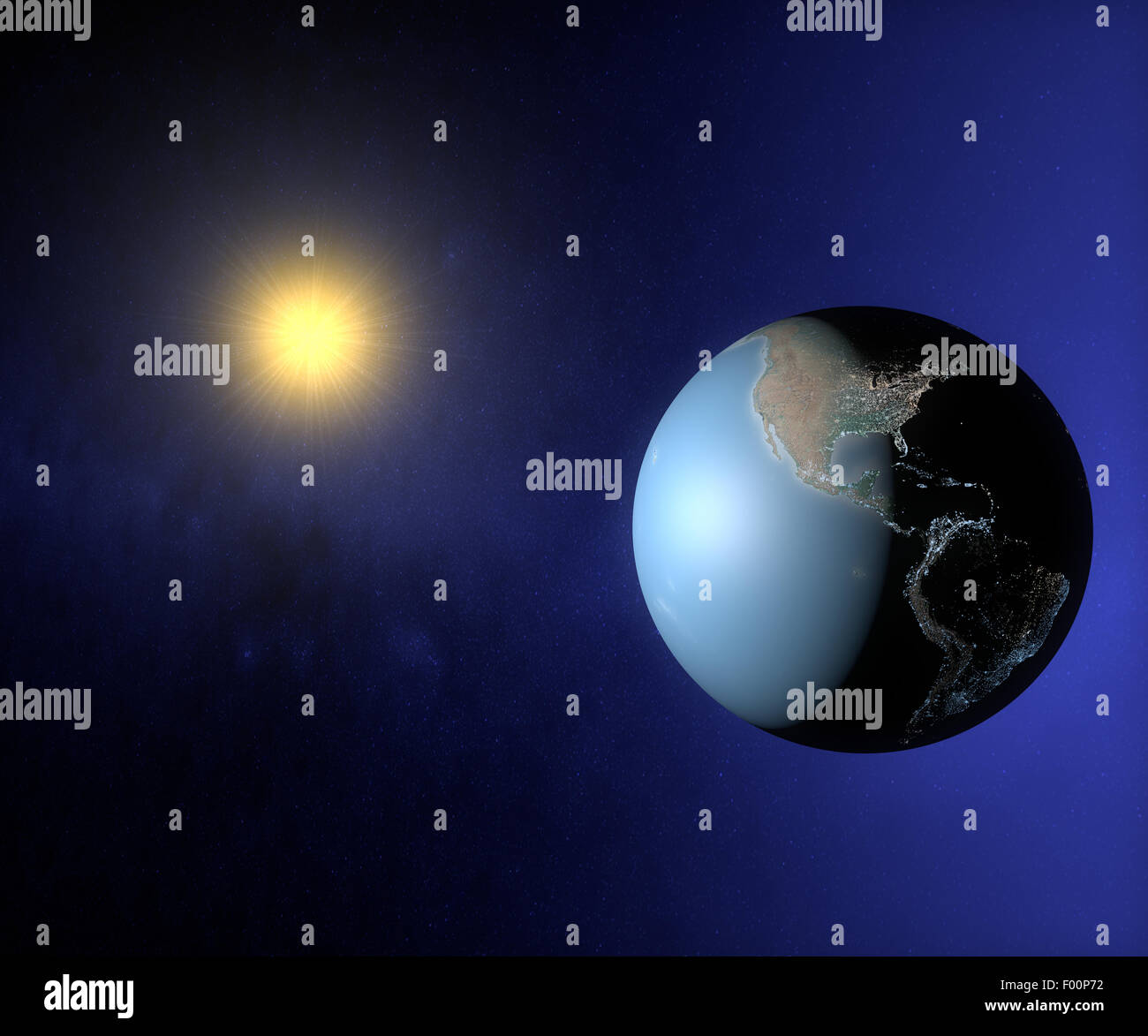Earth and sun Stock Photo - Alamy