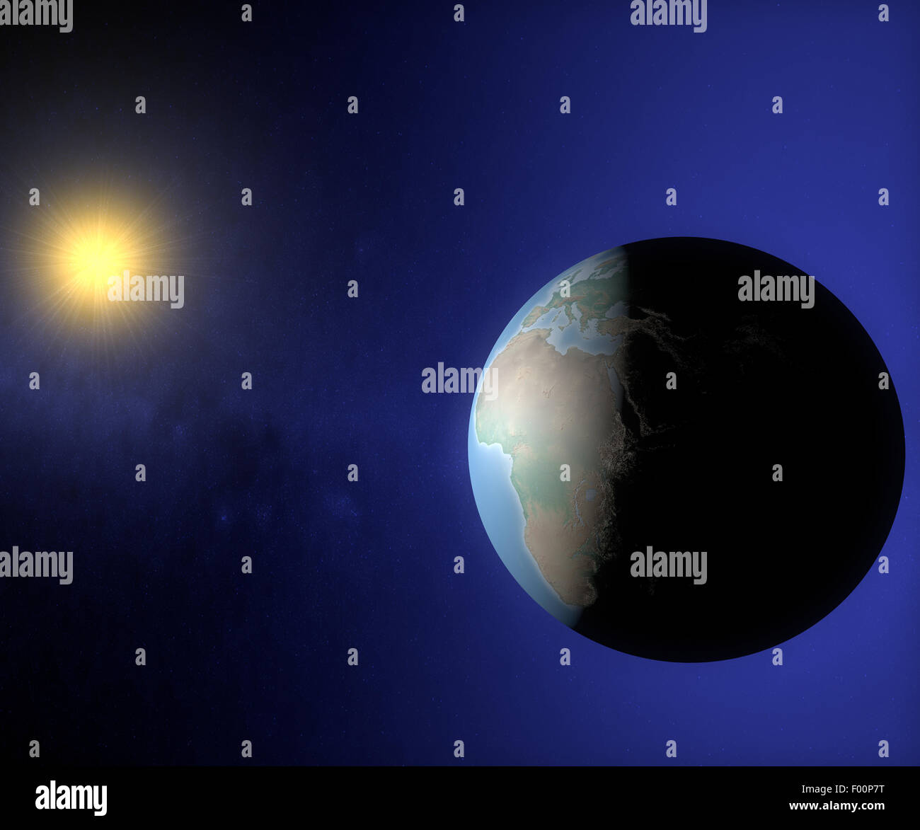 Earth and sun Stock Photo - Alamy