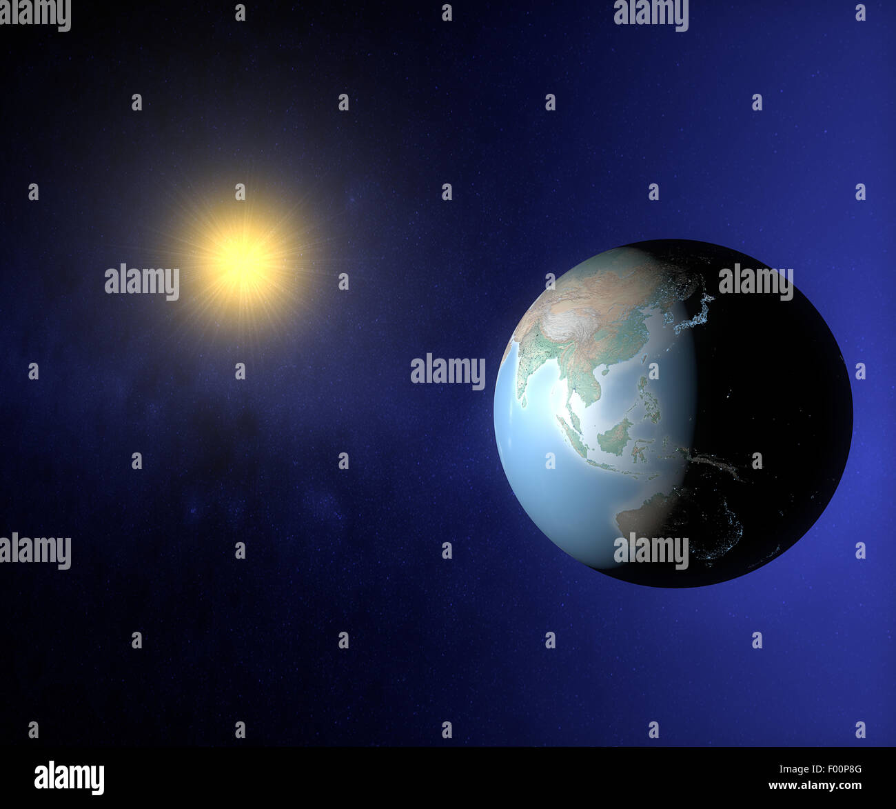 Earth and sun Stock Photo - Alamy