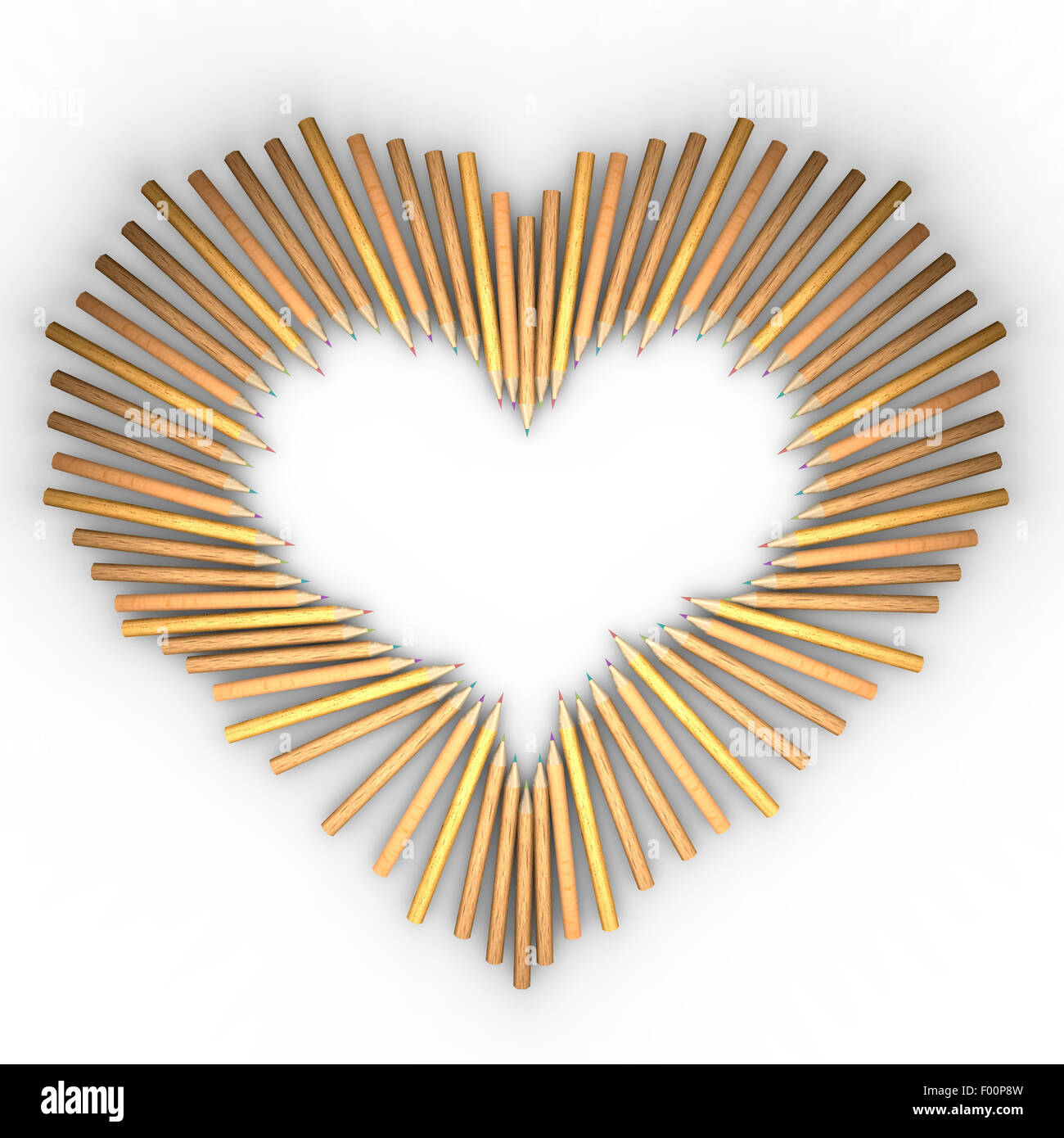 Colored pencils heart shape hi-res stock photography and images - Alamy