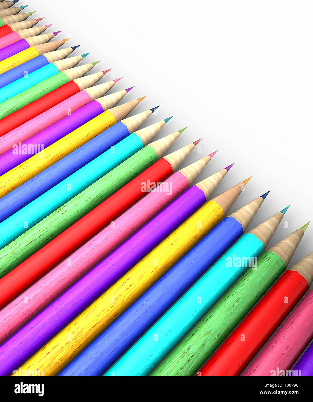 Row of colored pencils Stock Photo - Alamy