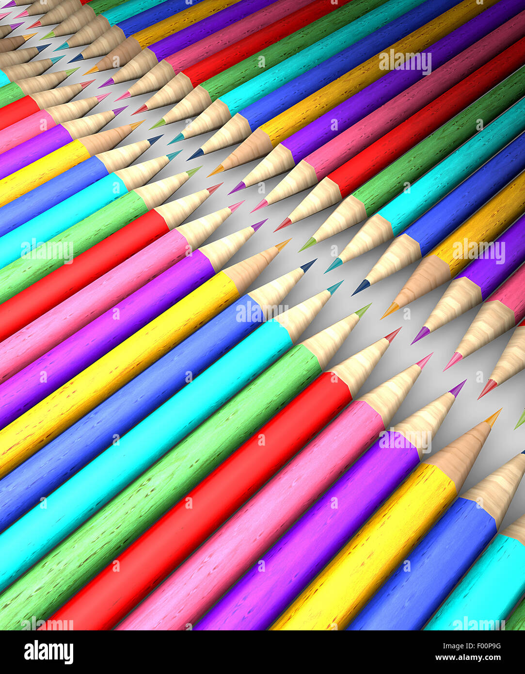 Row of colored pencils Stock Photo - Alamy