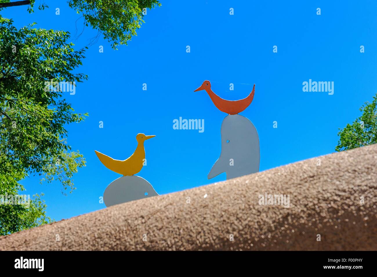 Sculpture garden along Ledoux Street In Taos, New Mexico, USA Stock ...