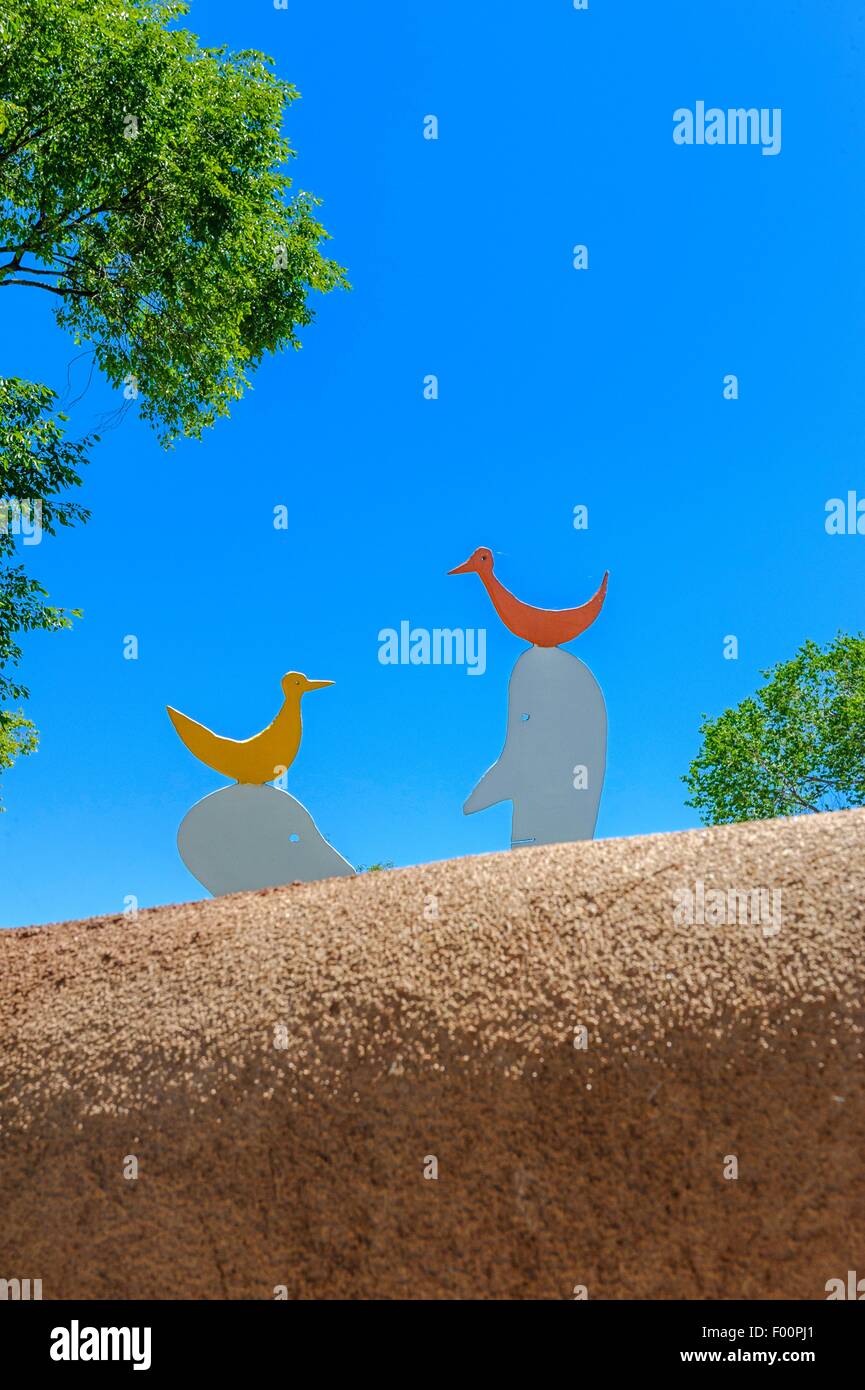 Sculpture garden along Ledoux Street In Taos, New Mexico, USA Stock ...