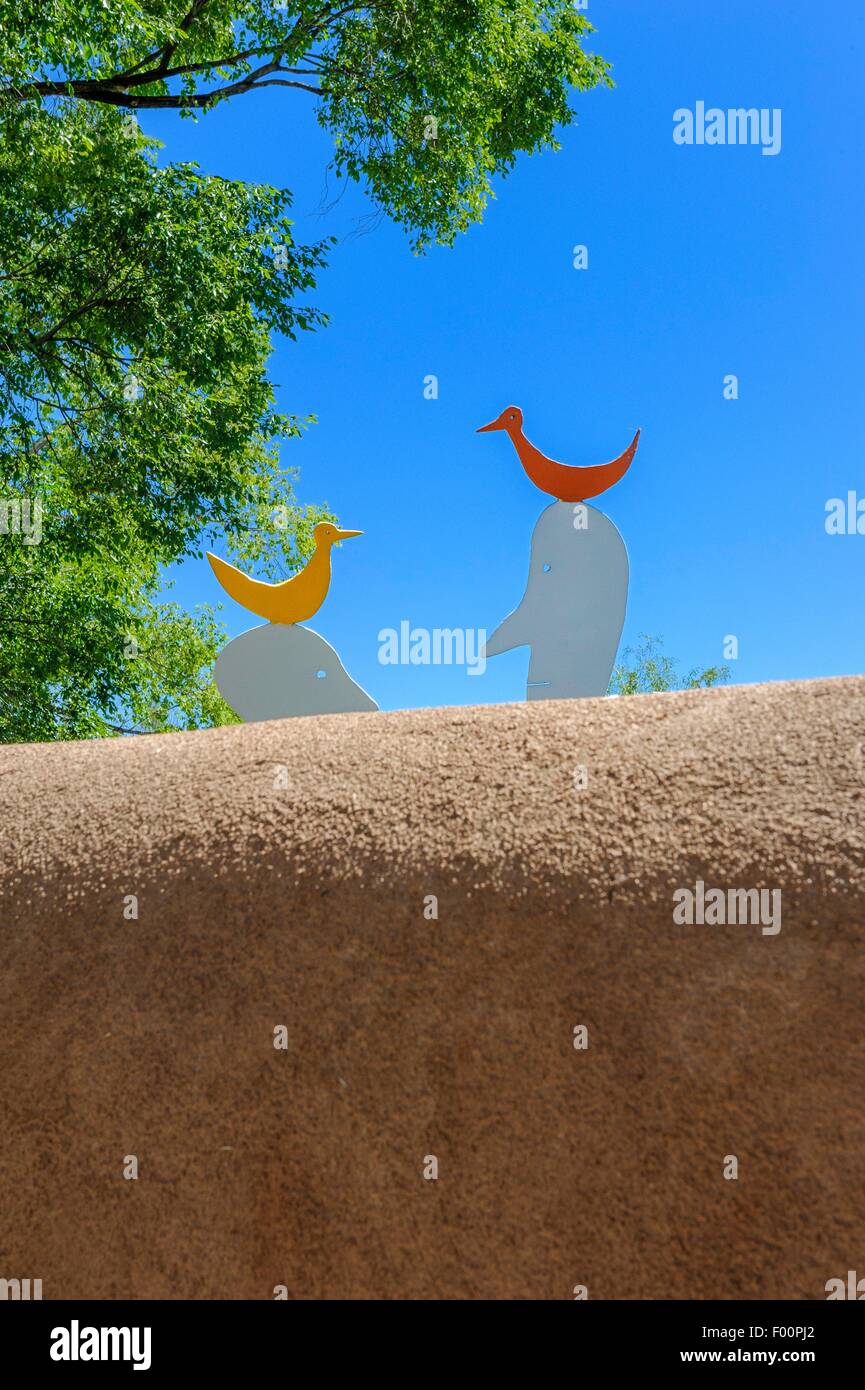 Sculpture garden along Ledoux Street In Taos, New Mexico, USA Stock ...