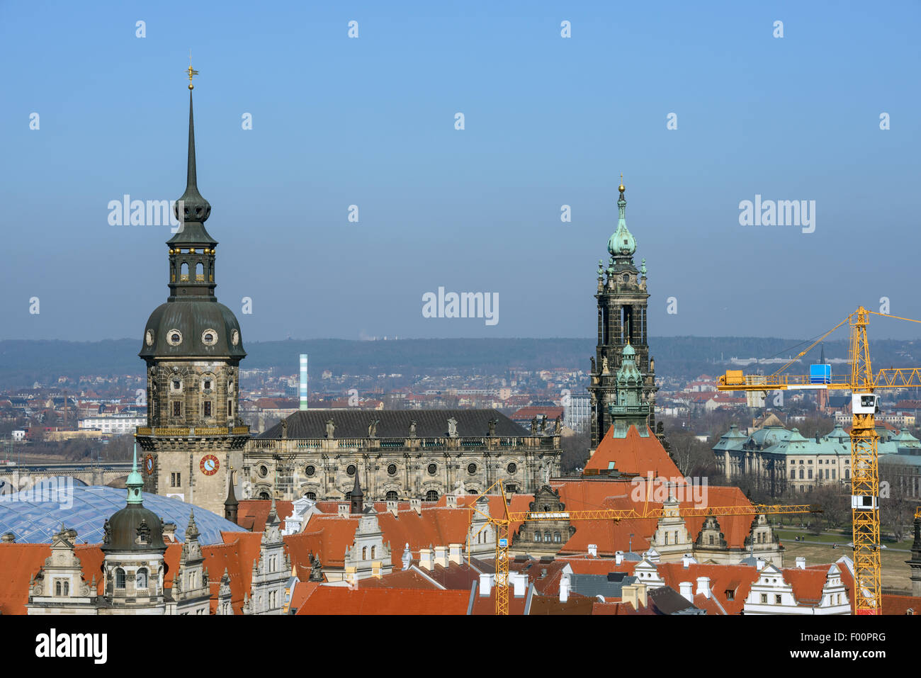 High angle view from bell tower of Kreuzkirche (Church of the Cross ...