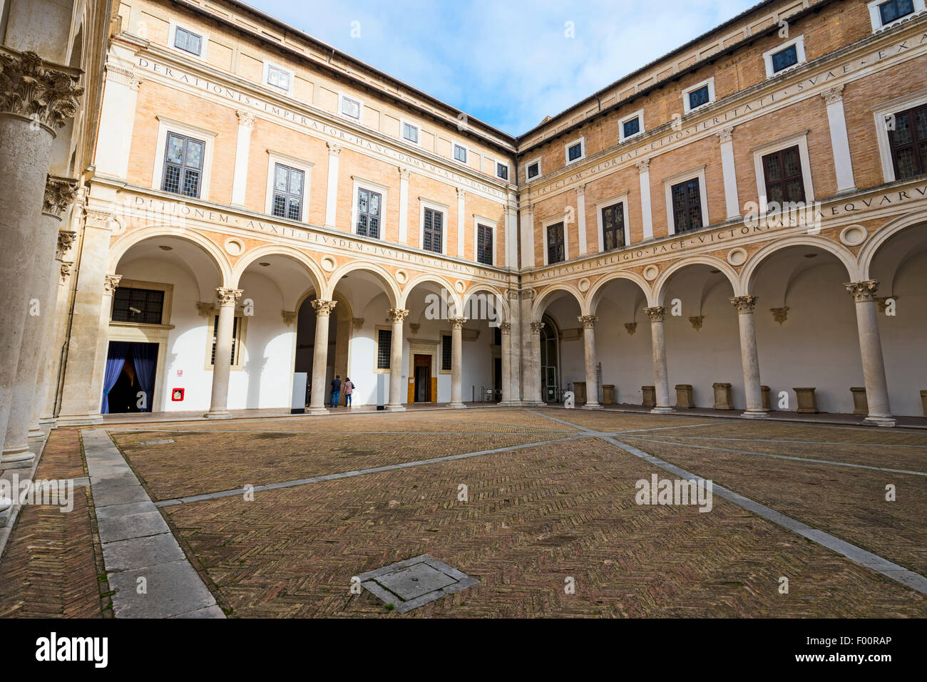 The courtyard of the Ducal Palace in Urbino, Italy Stock Photo - Alamy