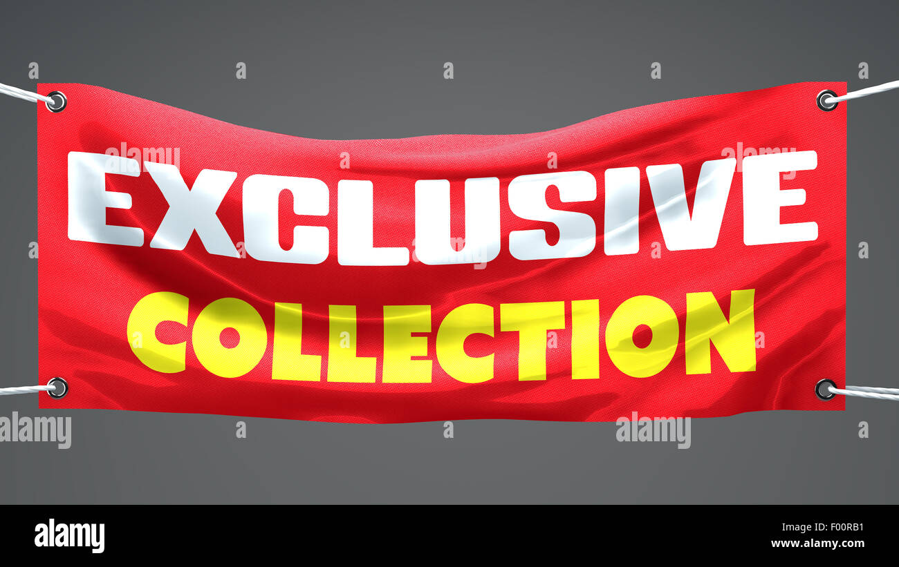 Exclusive collection, limited, banner advertising Stock Photo - Alamy
