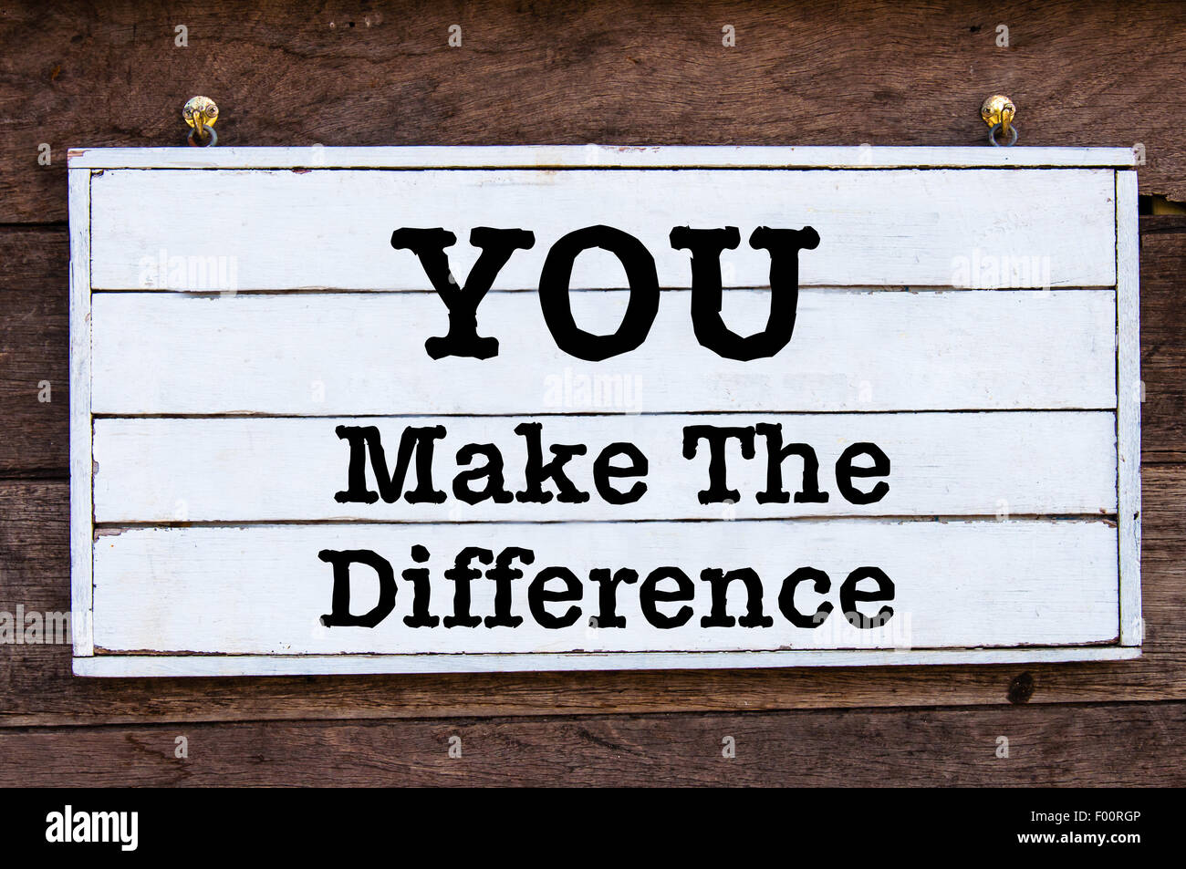 You Make The Difference, Inspirational message written on vintage ...