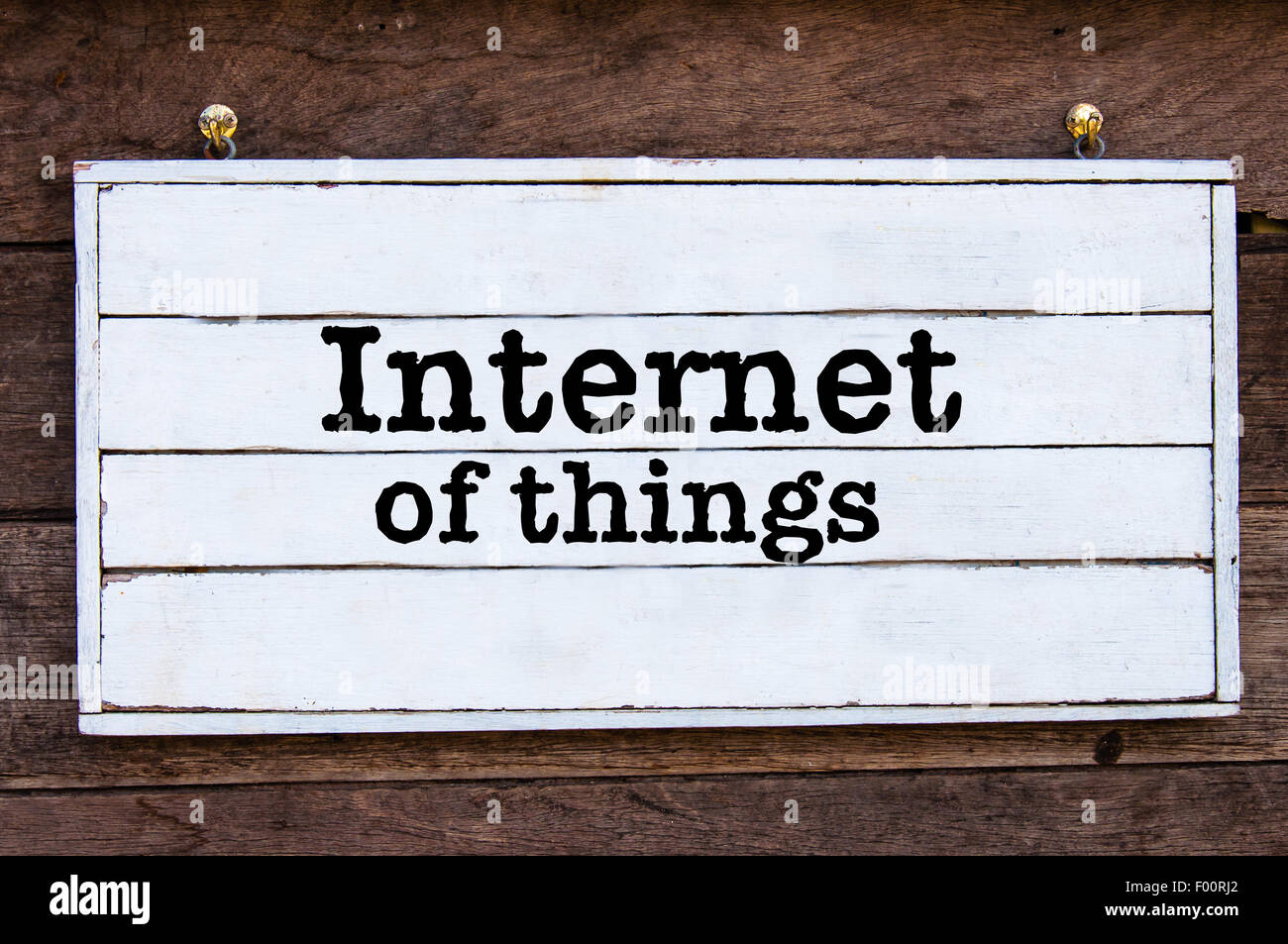 Internet Of Things Inspirational message written on vintage wooden ...